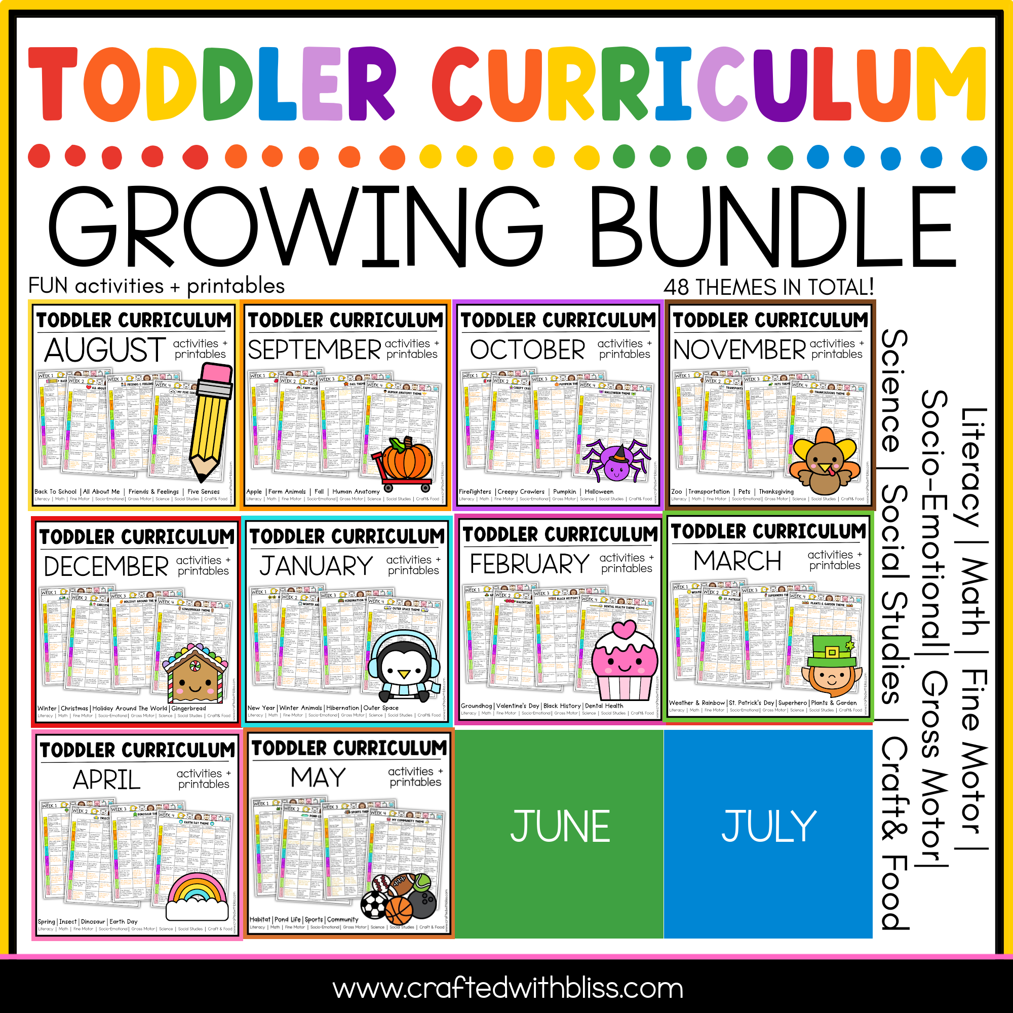 Toddler Curriculum Growing Bundle Tot School Homeschool Daycare 2-3 yo ...