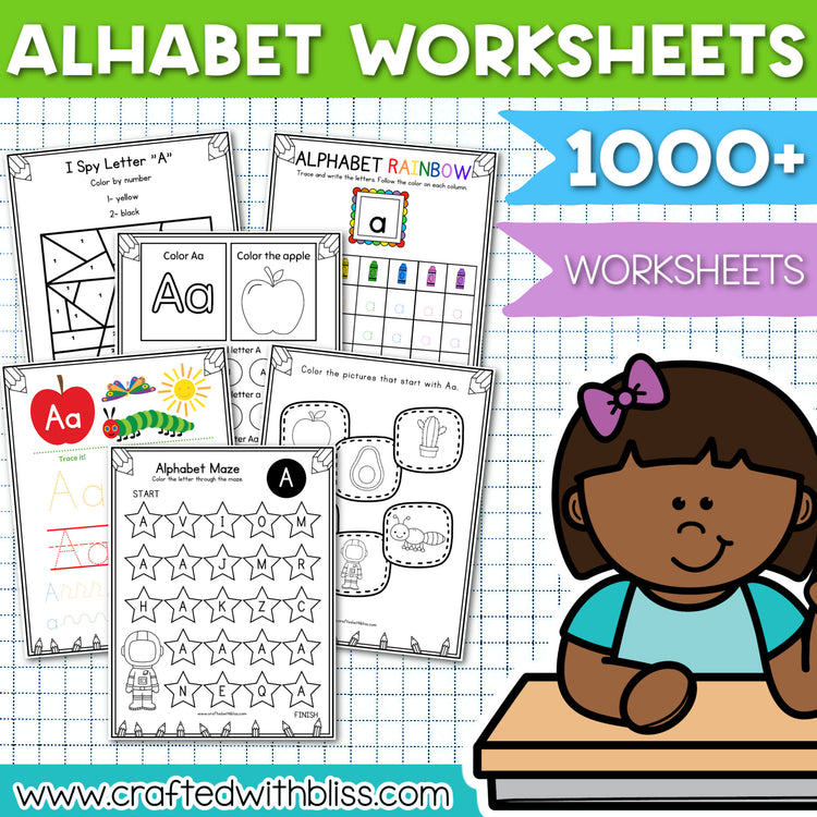 Alphabet Worksheets Book | Letter of the Week – CraftedwithBliss