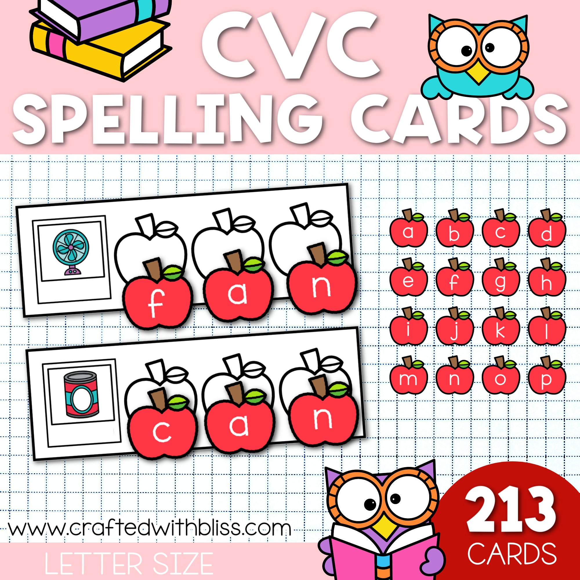 FREE CVC Spelling Cards For Early Readers | Kindergarten | Literacy Ce ...