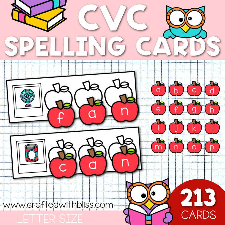 FREE CVC Spelling Cards For Early Readers | Kindergarten | Literacy Ce ...