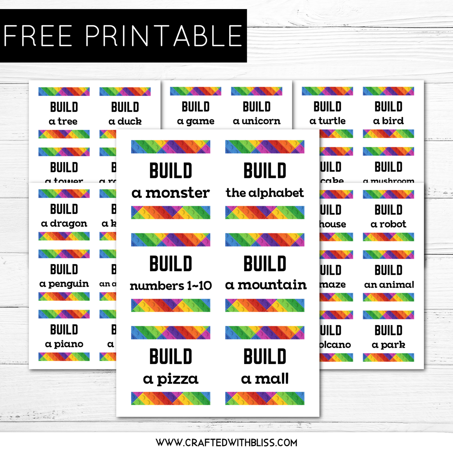 FREE Lego Challenge Cards | Free Printable For Kids – CraftedwithBliss