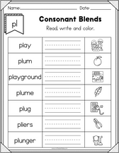 NO PREP PL Beginning Blend Phonics Worksheet - 25 PAGES – CraftedwithBliss