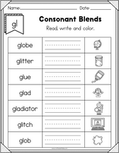 NO PREP GL Beginning Blend Phonics Worksheet - 25 PAGES – CraftedwithBliss