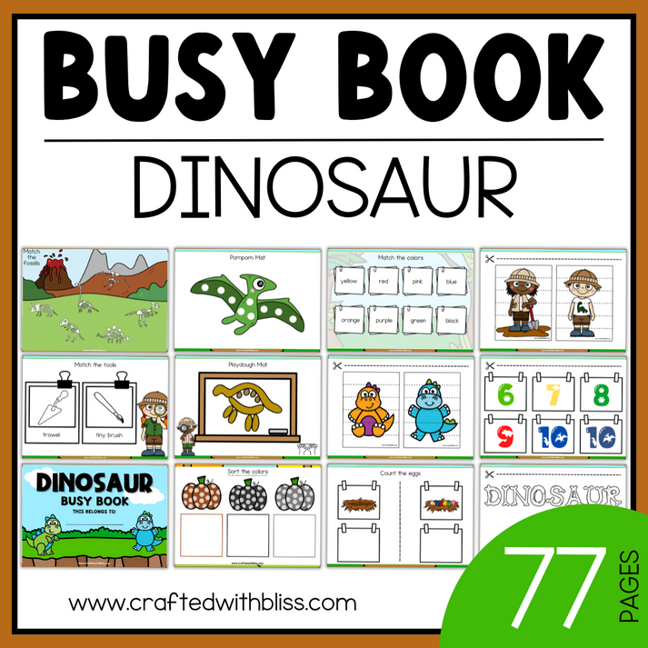 Dinosaur Busy Book – CraftedwithBliss