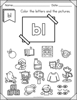 NO PREP BL Beginning Blend Phonics Worksheet – CraftedwithBliss