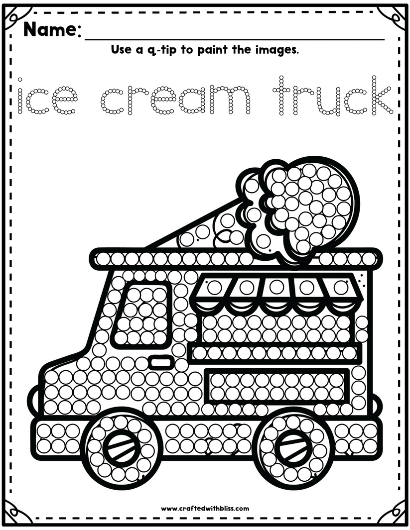 Q-Tip Painting - Summer Season Fine Motor Activity | Summer Craft ...