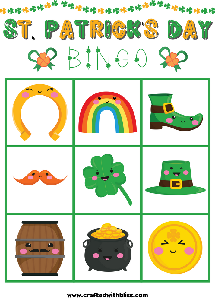 10 St. Patrick's Day BINGO For Preschool-Kindergarten – CraftedwithBliss