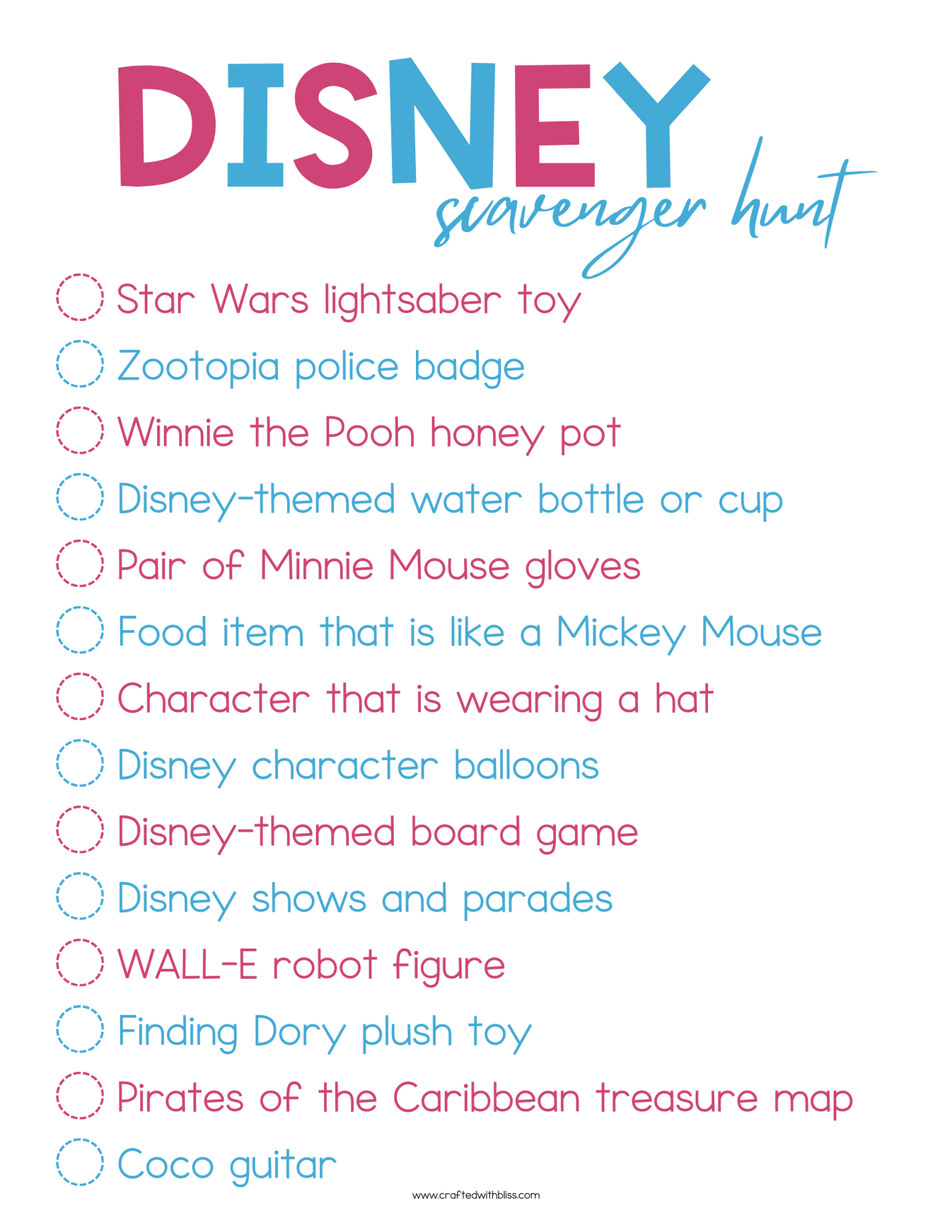 Magical Disney Scavenger Hunt Game | Characters – CraftedwithBliss