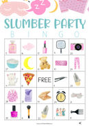 50 Slumber Party Bingo Cards (5x5) – CraftedwithBliss