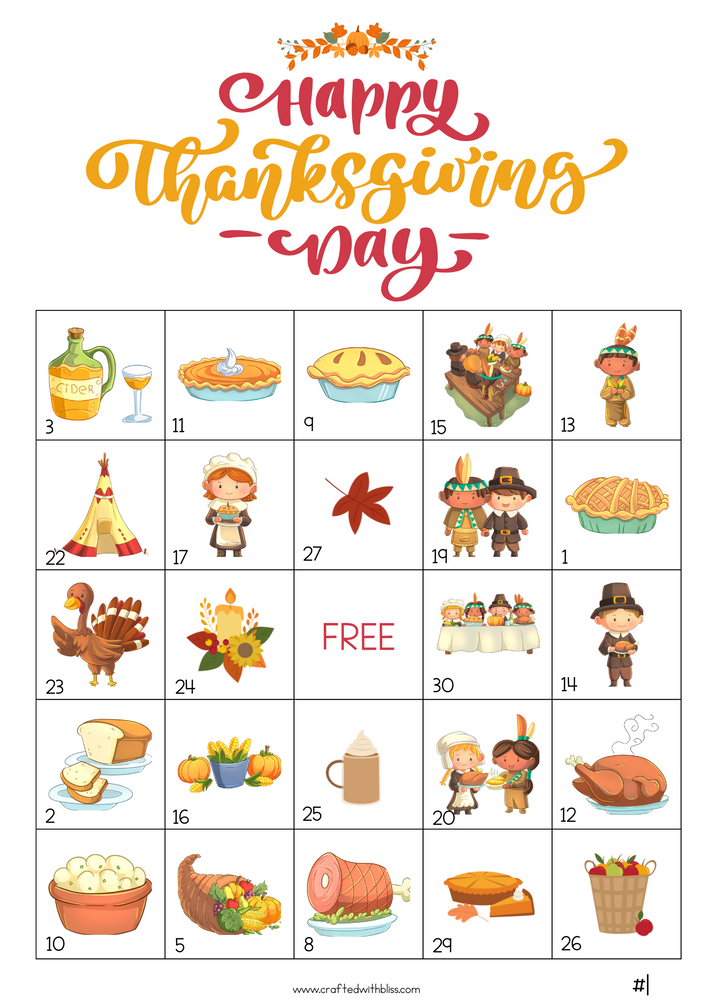 50 Thanksgiving Bingo Cards (5x5) – CraftedwithBliss