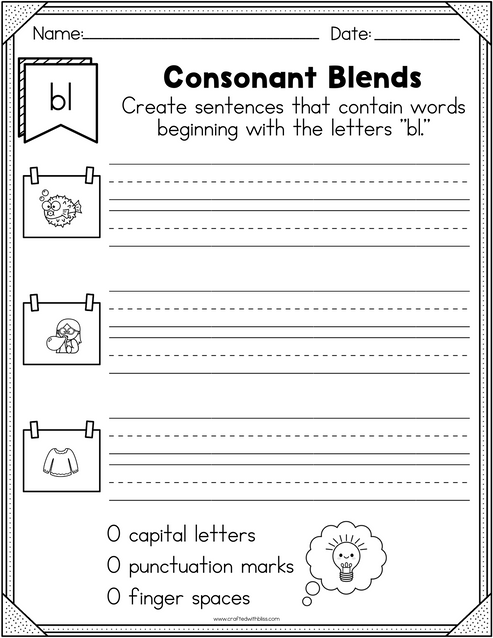 NO PREP BL Beginning Blend Phonics Worksheet – CraftedwithBliss