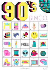 50 90's Theme Bingo Cards (5x5) – CraftedwithBliss