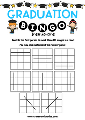 20 Cards Graduation BINGO For Preschool-Kindergarten – CraftedwithBliss