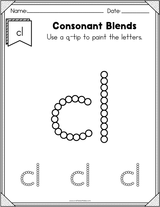 NO PREP CL Beginning Blend Phonics Worksheet - 25 PAGES – CraftedwithBliss