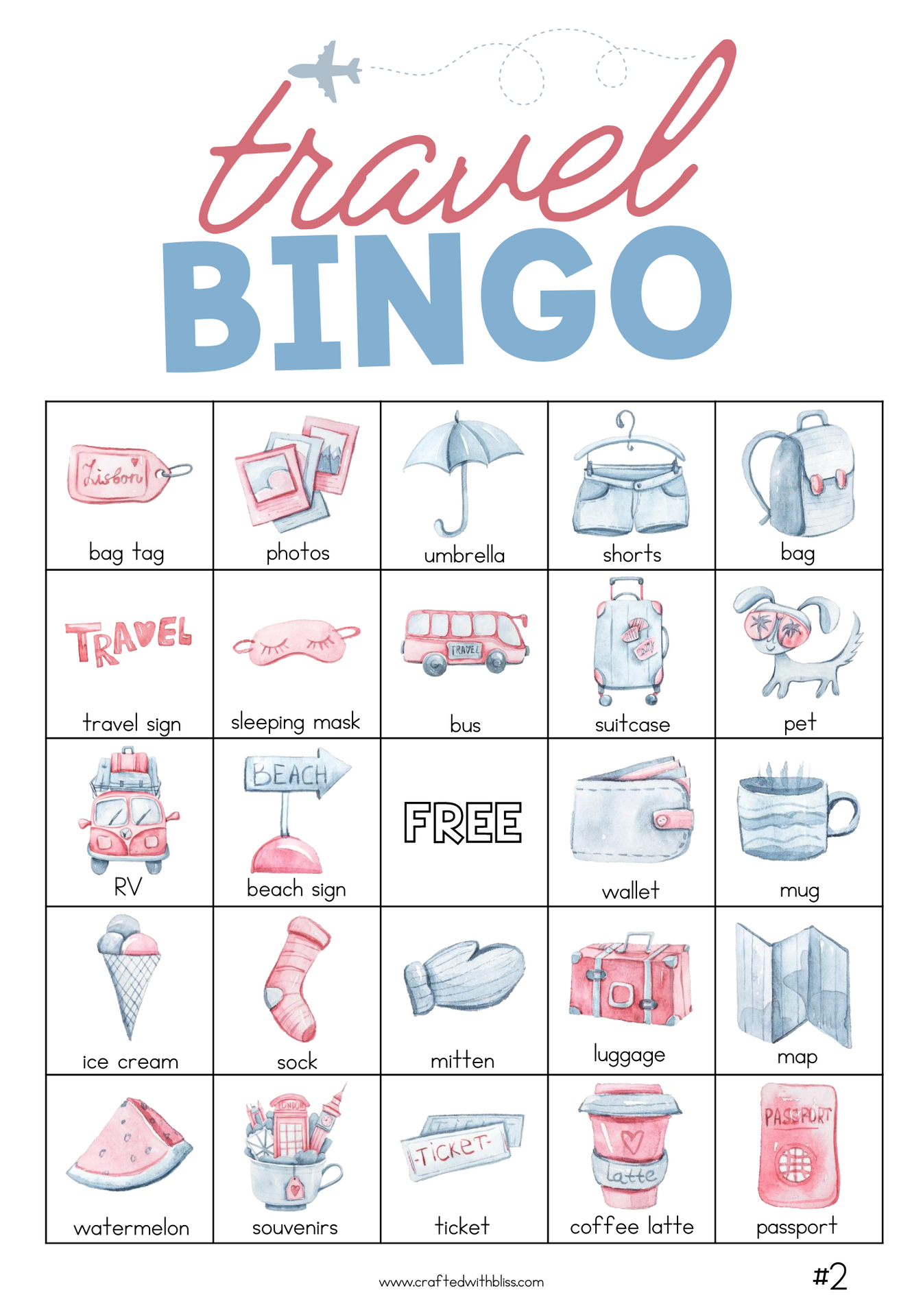 50 Travel Bingo Cards (5x5) – CraftedwithBliss