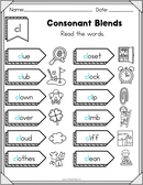 NO PREP CL Beginning Blend Phonics Worksheet - 25 PAGES – CraftedwithBliss
