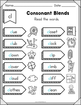 NO PREP CL Beginning Blend Phonics Worksheet - 25 PAGES – CraftedwithBliss