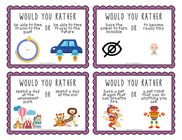 40 Would You Rather Task Cards (K-3rd Grade) | Ice Breaker | Morning W ...