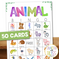 50 Watercolor Animal Bingo Cards (5x5) – CraftedwithBliss