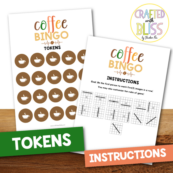 50 Coffee Bingo Cards (5x5) – CraftedwithBliss