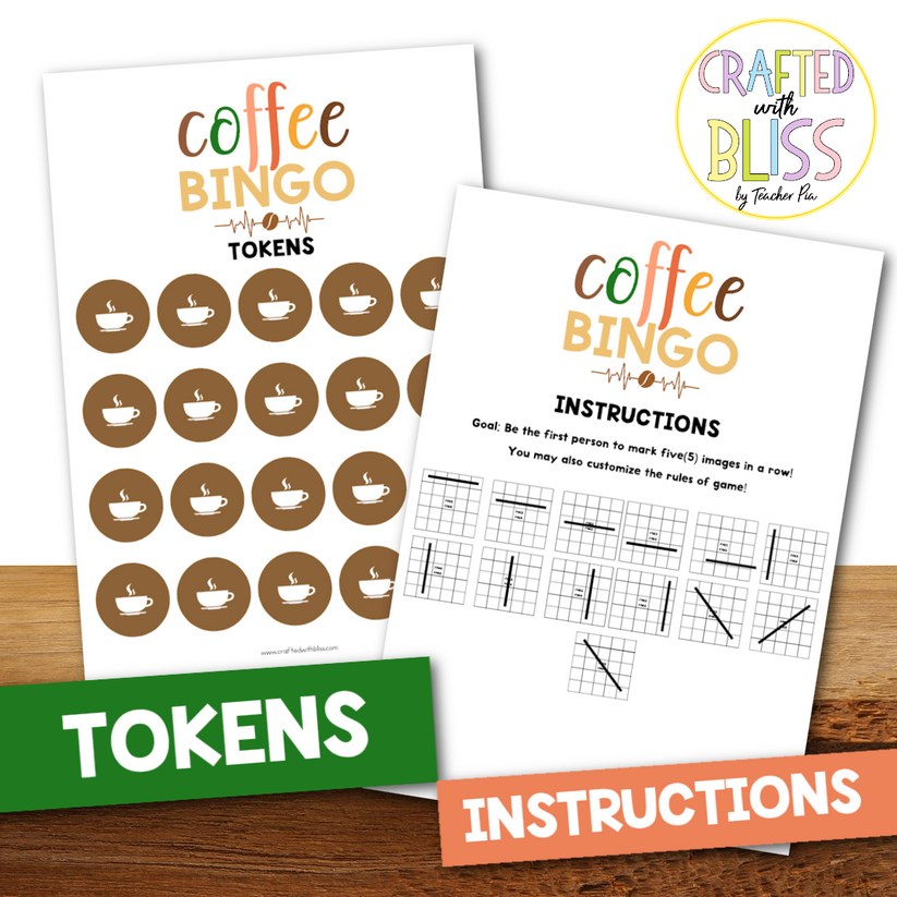 50 Coffee Bingo Cards (5x5) – CraftedwithBliss