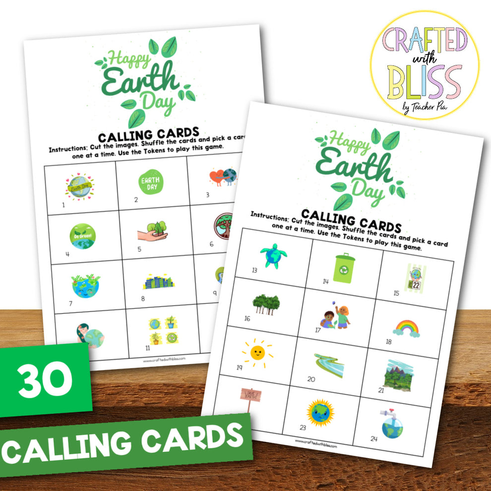 50 Earth Day Bingo Cards (5x5) – CraftedwithBliss