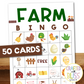 50 Farm Bingo Cards (5x5) – CraftedwithBliss