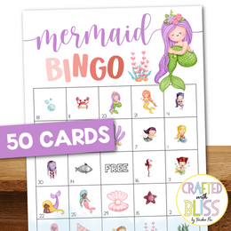 50 Mermaid Bingo Cards (5x5) – CraftedwithBliss