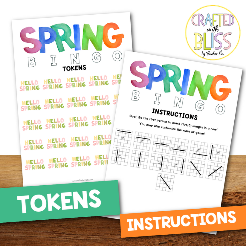 50 Spring Bingo Cards (5x5) – CraftedwithBliss