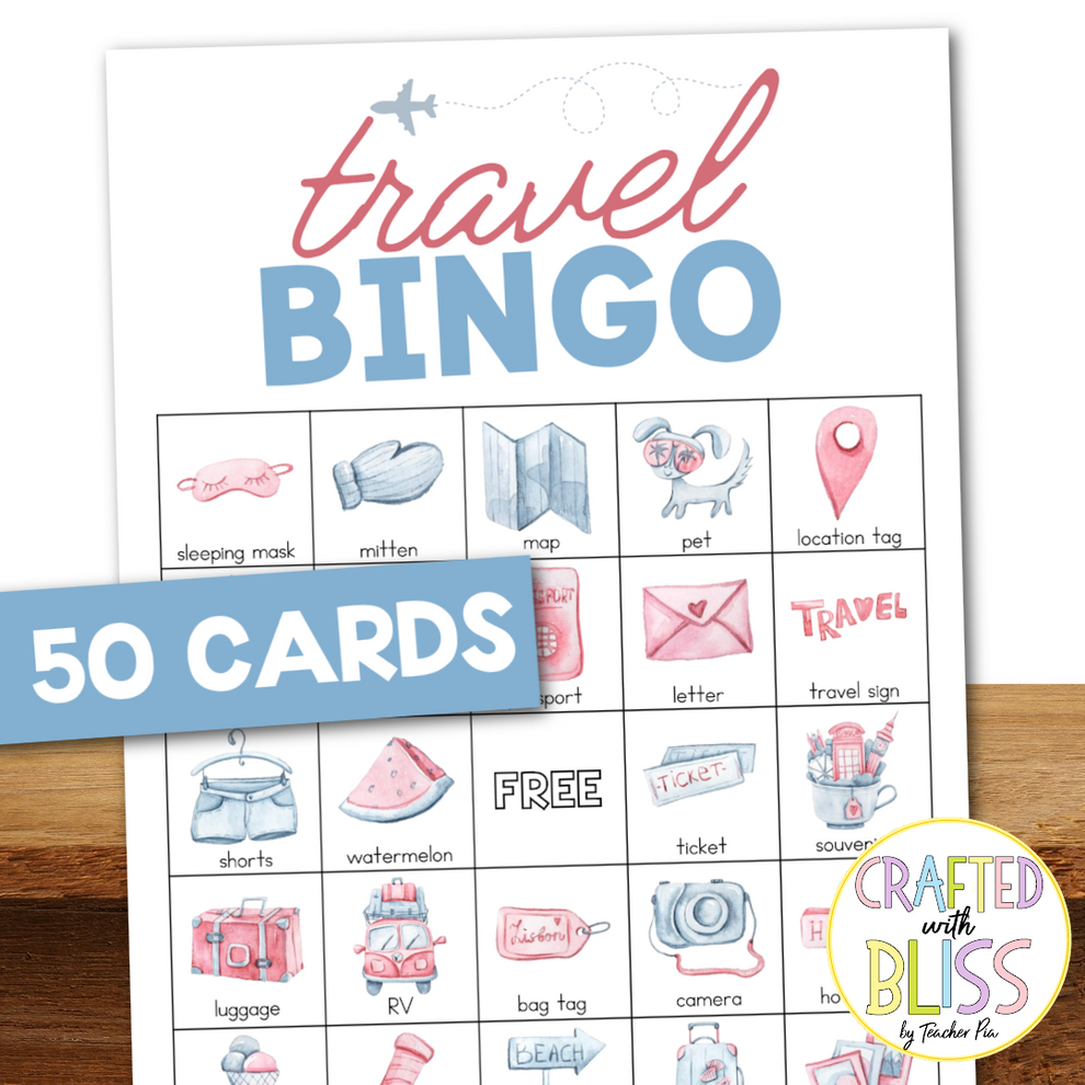 50 Travel Bingo Cards (5x5) – CraftedwithBliss
