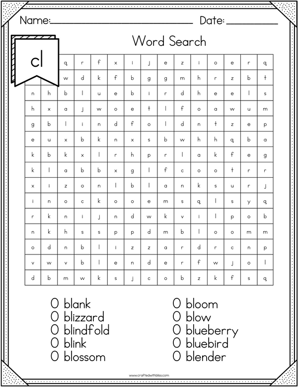 NO PREP CL Beginning Blend Phonics Worksheet - 25 PAGES – CraftedwithBliss