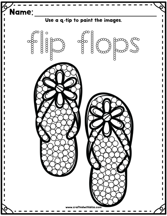 Q-Tip Painting - Summer Season Fine Motor Activity | Summer Craft ...