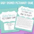 The Ultimate Baby Shower Pictionary Game - 64 Cards – CraftedwithBliss