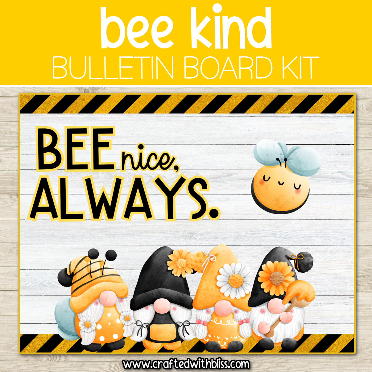 Bee Kind Gnome Bulletin Board Kit Door Classroom Decor Spring April Ki ...