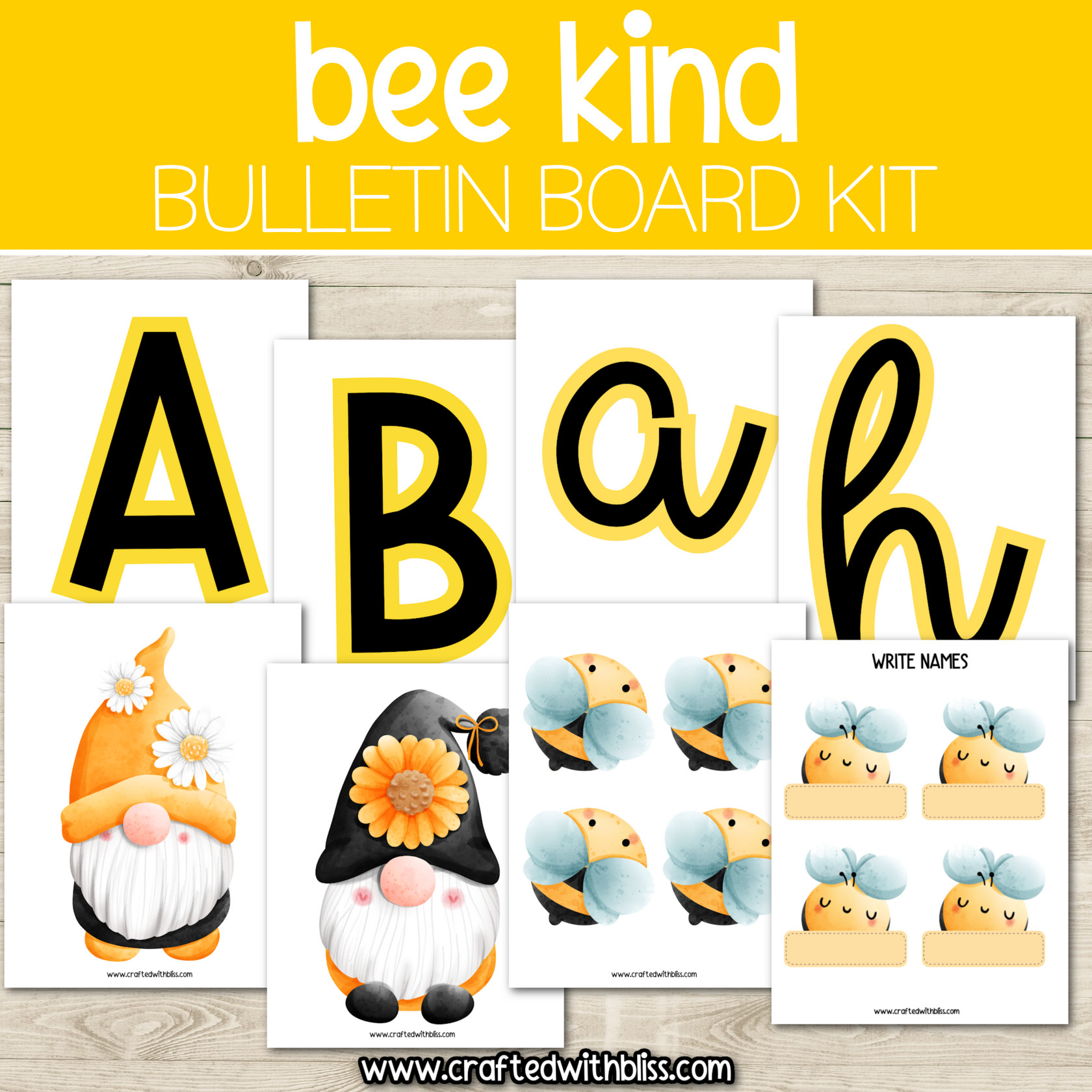 Bee Kind Gnome Bulletin Board Kit Door Classroom Decor Spring April Ki ...