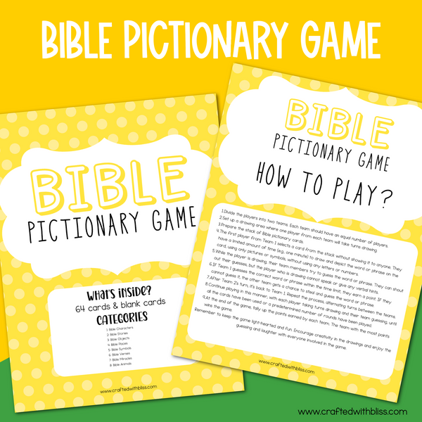 The Ultimate Bible Pictionary Game For Kids - 64 Cards – CraftedwithBliss