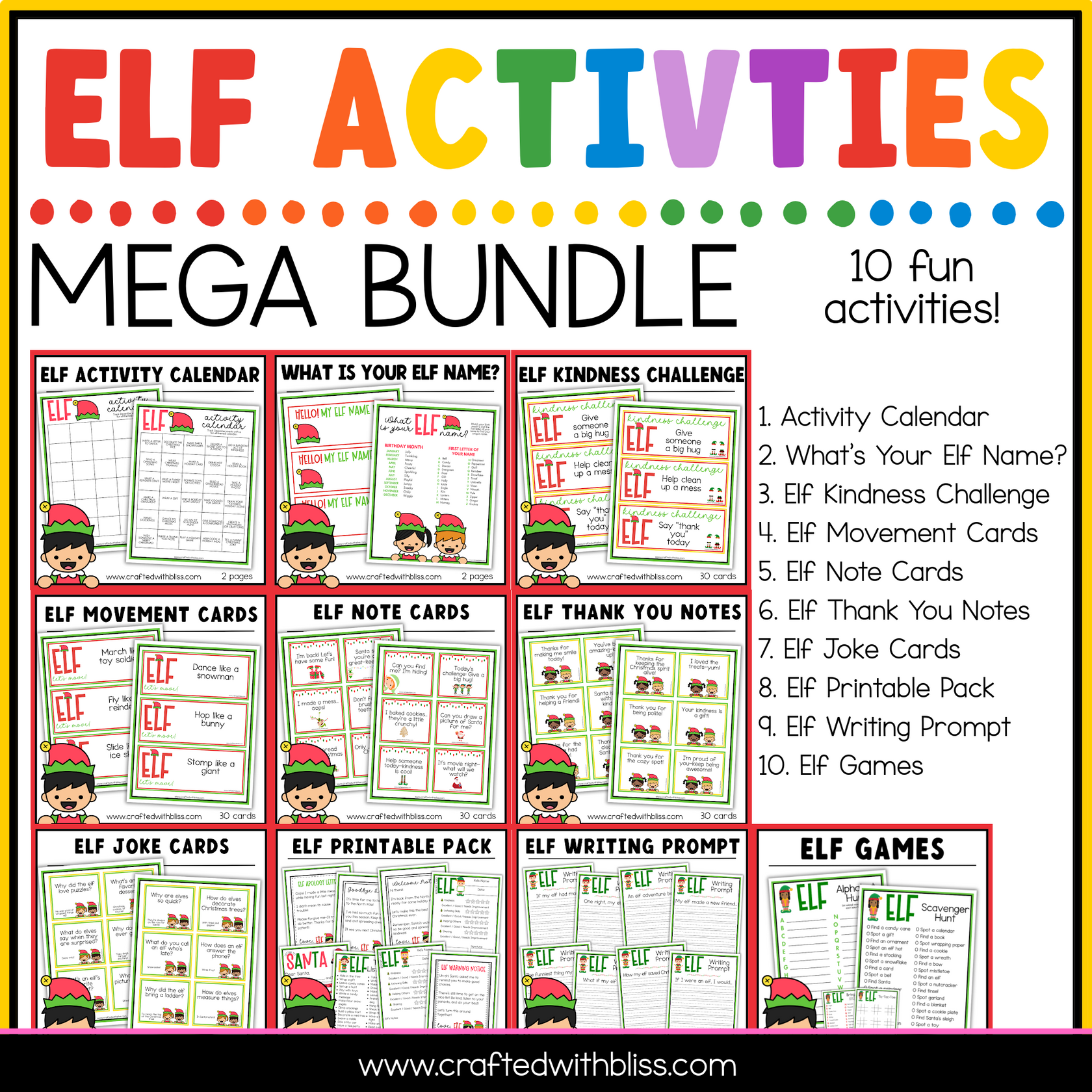 Elf Activities Mega Bundle – CraftedwithBliss