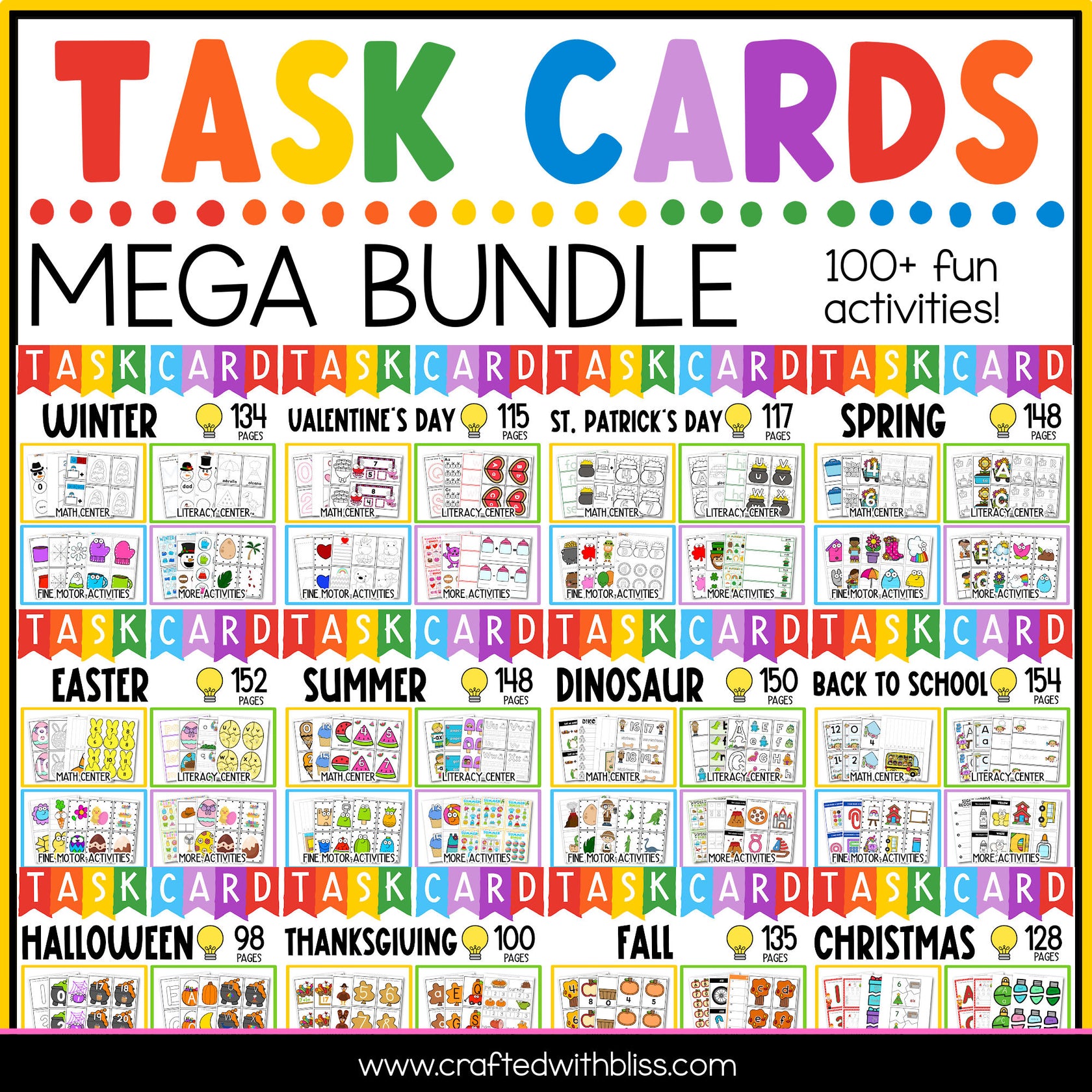 Task Cards Math and Literacy Mega Bundle – CraftedwithBliss