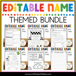 Editable Learning Name Worksheets | Morning Work – CraftedwithBliss