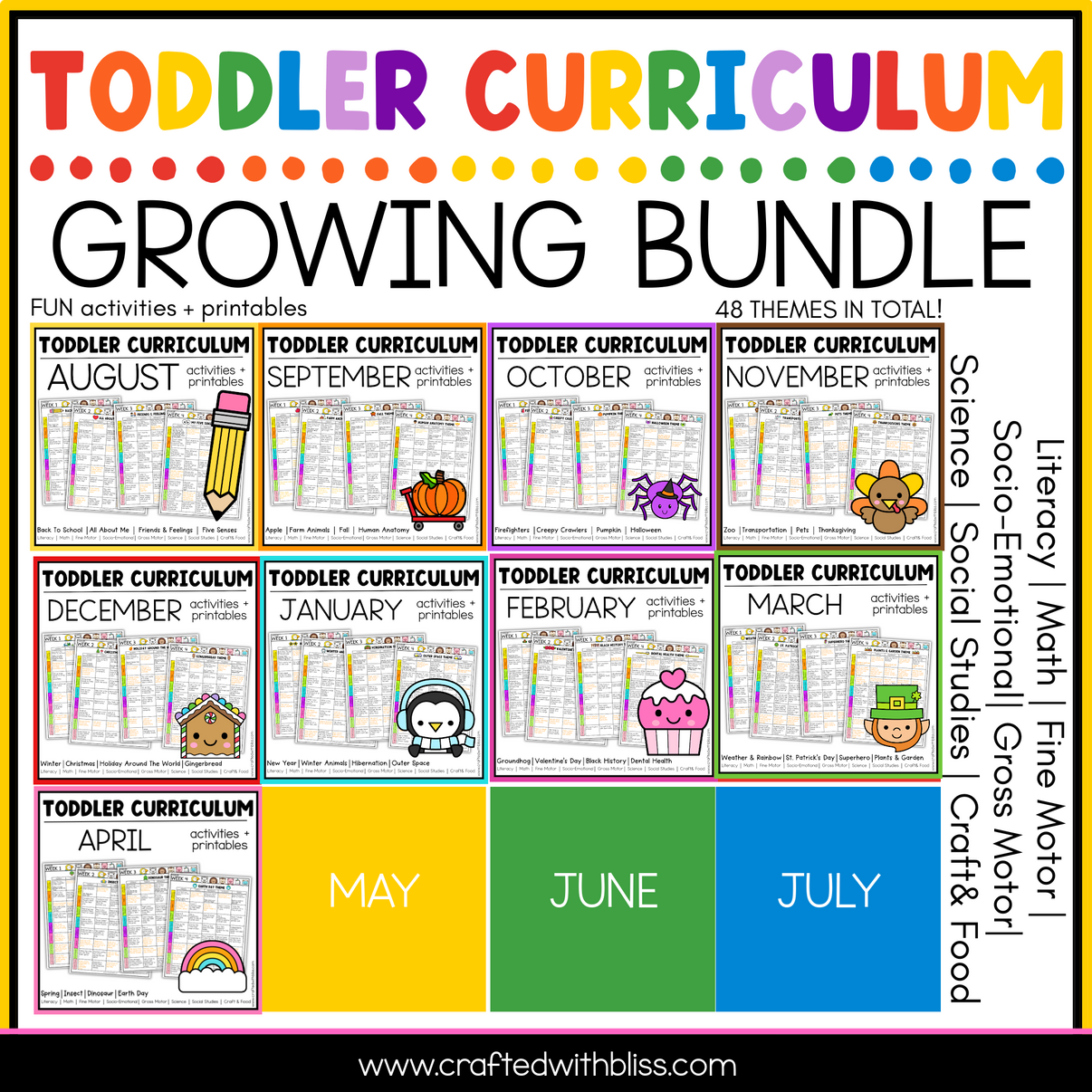 Toddler Curriculum Growing Bundle Tot School Homeschool Daycare 2-3 yo ...