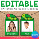 Editable Caterpillar Photo Bulletin Decor | Canva Template ...