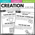 Creation Bible Story Worksheet Games Crafts Christian Sunday School Pr ...
