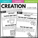 Creation Bible Story Worksheet Games Crafts Christian Sunday School Pr ...