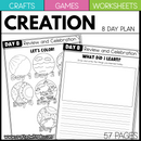 Creation Bible Story Worksheet Games Crafts Christian Sunday School Pr ...
