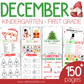 December Christmas Kindergarten - First Grade Activities Super Bundle ...