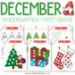 December Christmas Kindergarten - First Grade Activities Super Bundle ...