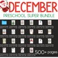 December Preschool Super Bundle, Christmas Kindergarten Activities, Da ...