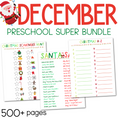 December Preschool Super Bundle, Christmas Kindergarten Activities, Da ...