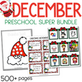 December Preschool Super Bundle, Christmas Kindergarten Activities, Da ...