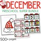 December Preschool Super Bundle, Christmas Kindergarten Activities, Da ...